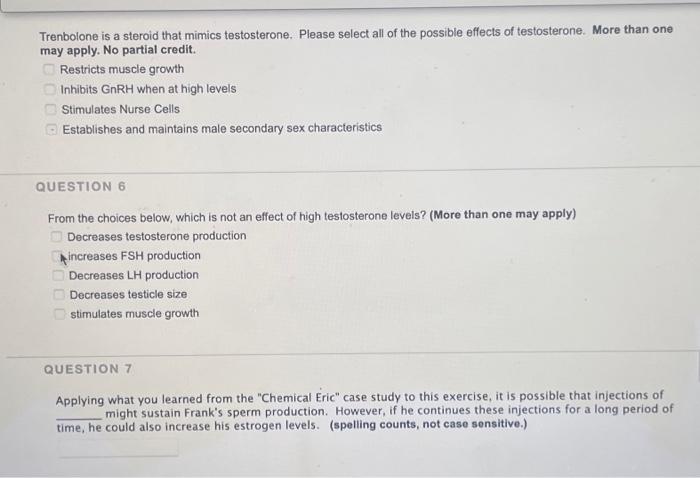 Solved Trenbolone is a steroid that mimics testosterone. | Chegg.com Solved Trenbolone is a steroid that mimics testosterone. | Chegg.com