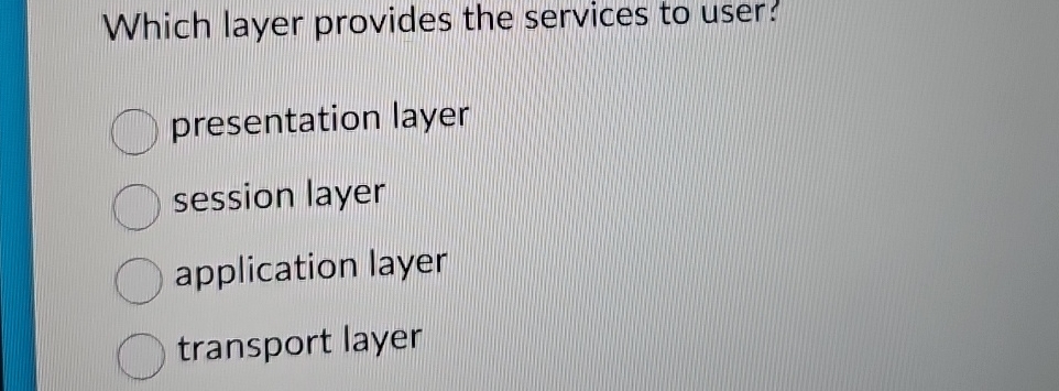 Solved Which layer provides the services to | Chegg.com