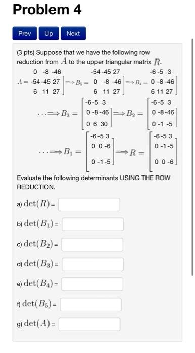 Solved ( 3 pts) Suppose that we have the following row | Chegg.com