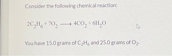 Solved Consider the following chemical reaction: | Chegg.com