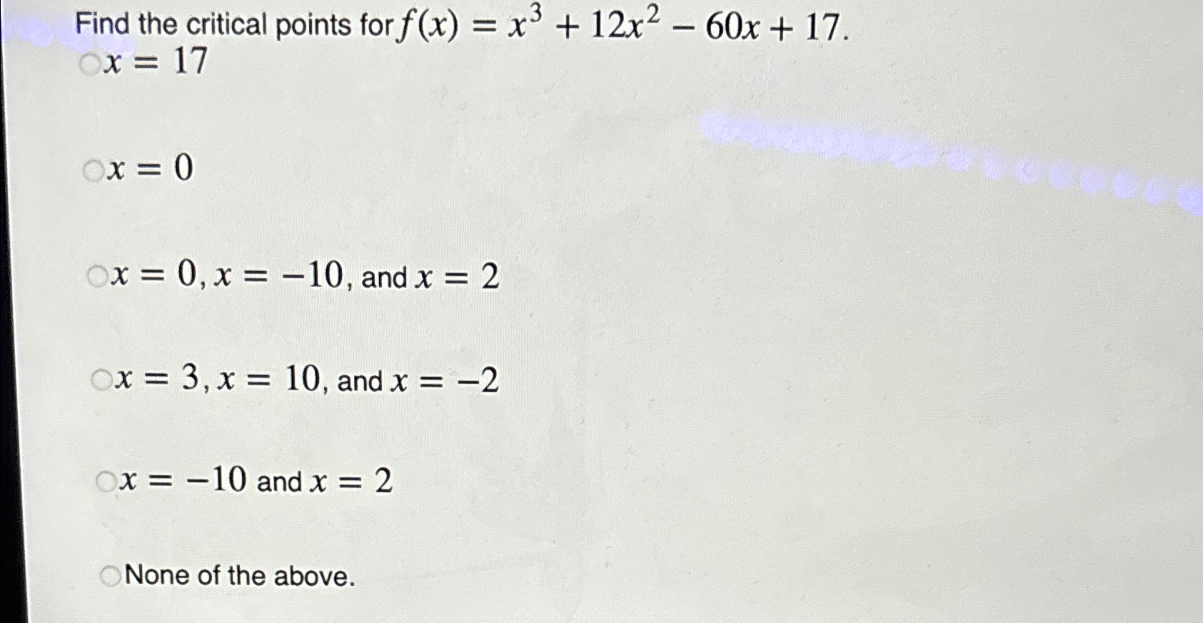 Solved Find the critical points for | Chegg.com