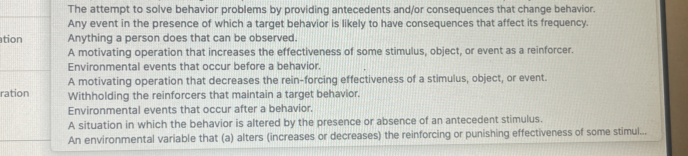 Solved The attempt to solve behavior problems by providing | Chegg.com