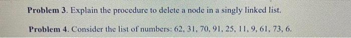 Solved Problem 3. Explain the procedure to delete a node in | Chegg.com