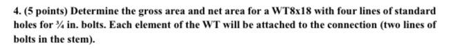 Solved 4. (5 points) Determine the gross area and net area | Chegg.com
