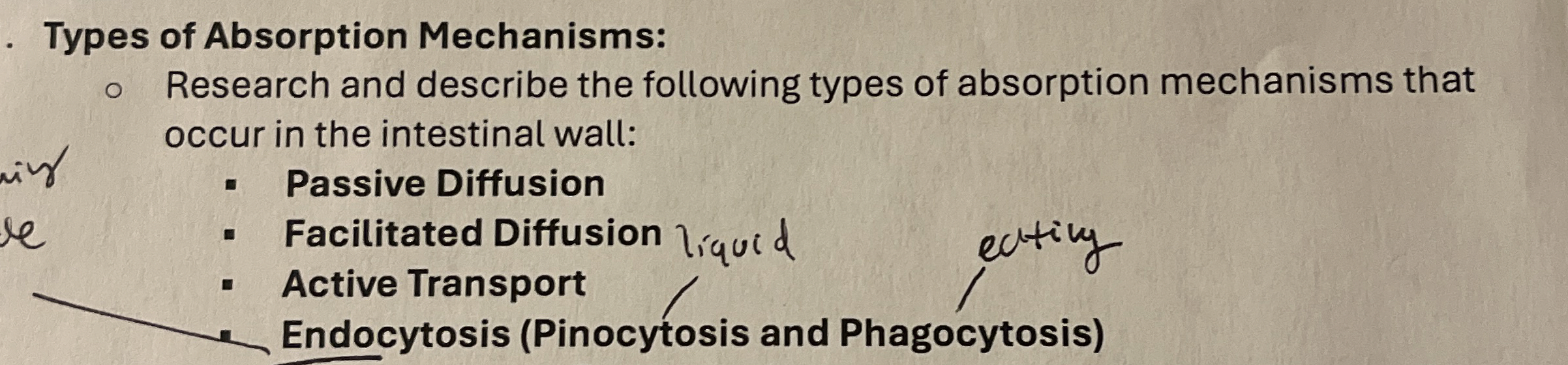 Solved Types of Absorption Mechanisms:Research and describe | Chegg.com