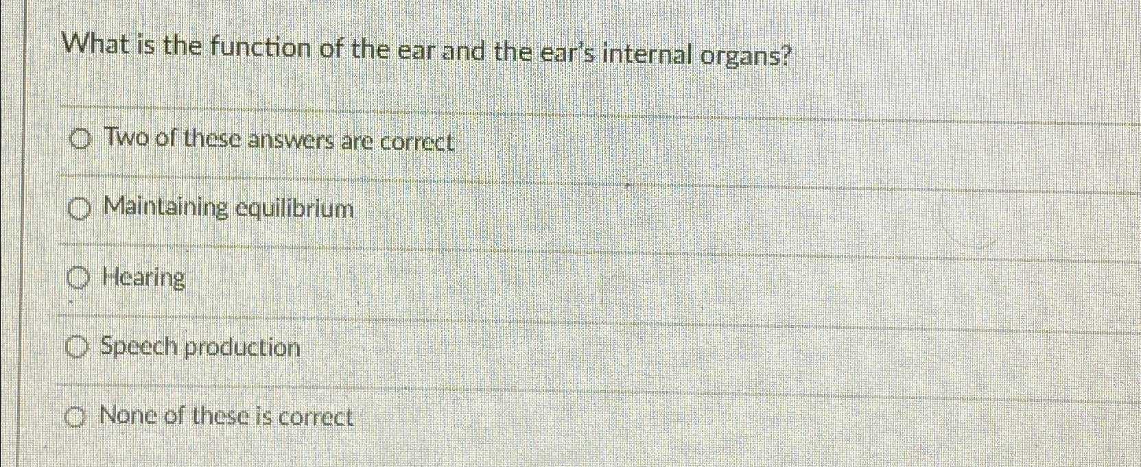 Solved What is the function of the ear and the ear's | Chegg.com
