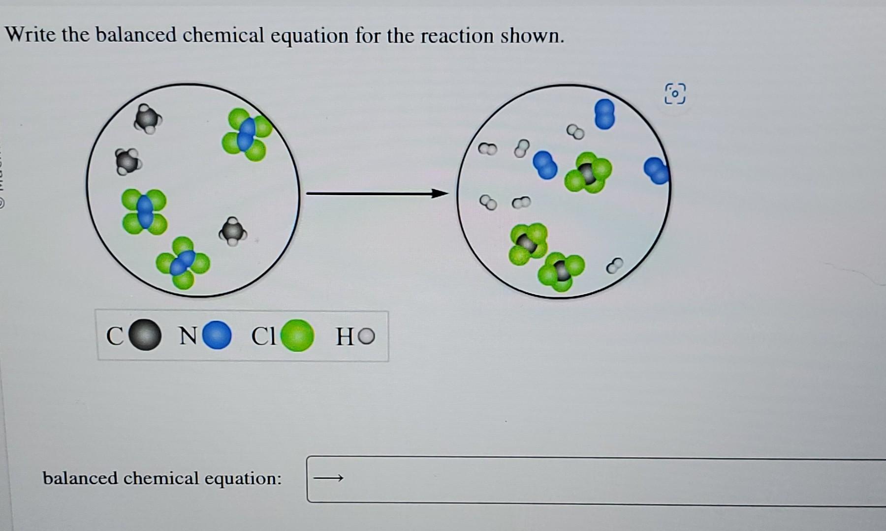 Solved Write The Balanced Chemical Equation For The Reaction