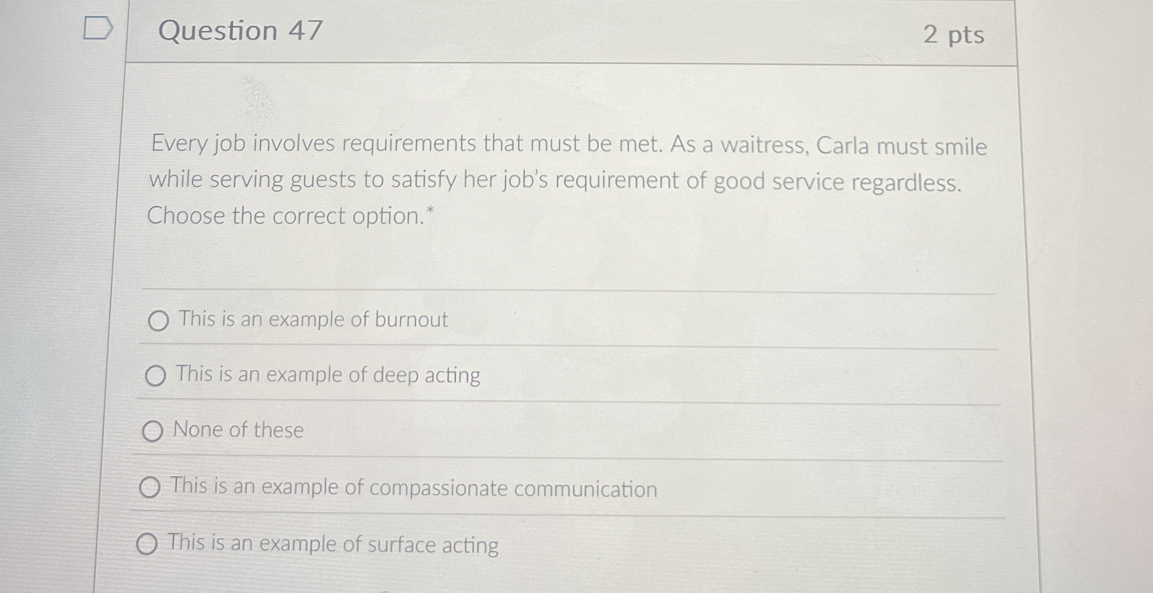 Solved Question 472 ﻿ptsEvery job involves requirements that | Chegg.com