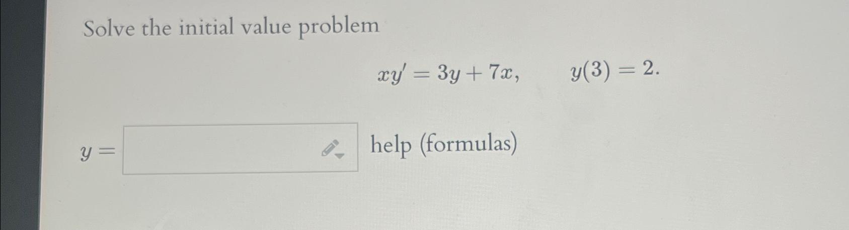 Solved Solve the initial value | Chegg.com
