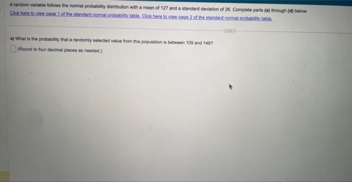 Solved A random variable follows the normal probability | Chegg.com
