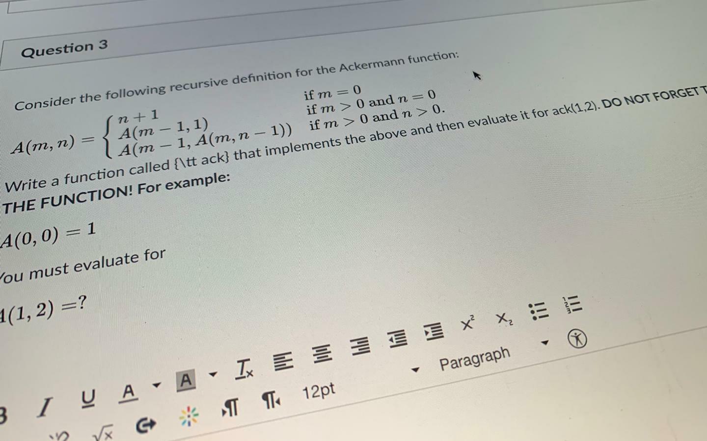 Solved Question 3 Consider the following recursive | Chegg.com