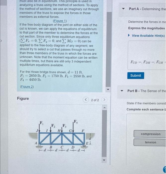 Solved To apply the method of sections to a truss and | Chegg.com