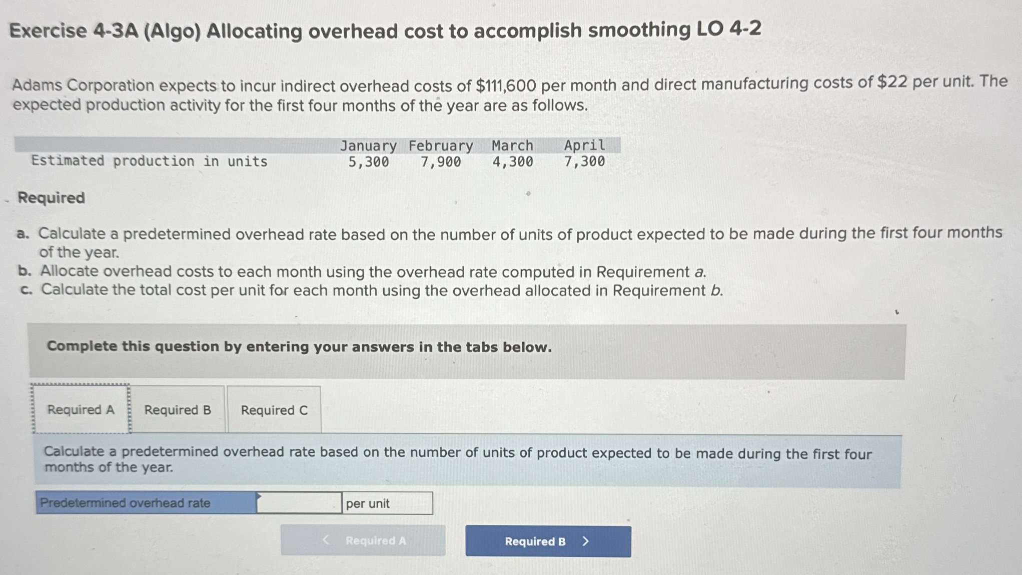 Solved Exercise 4-3A (Algo) ﻿Allocating overhead cost to | Chegg.com