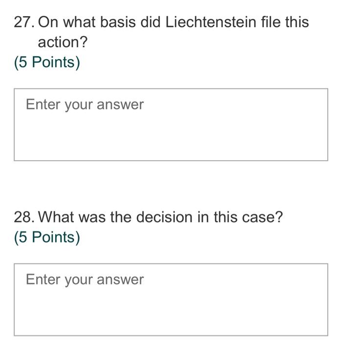 Solved Liechtenstein v. Guatemala (Nottebohm Case) Nottebohm | Chegg.com
