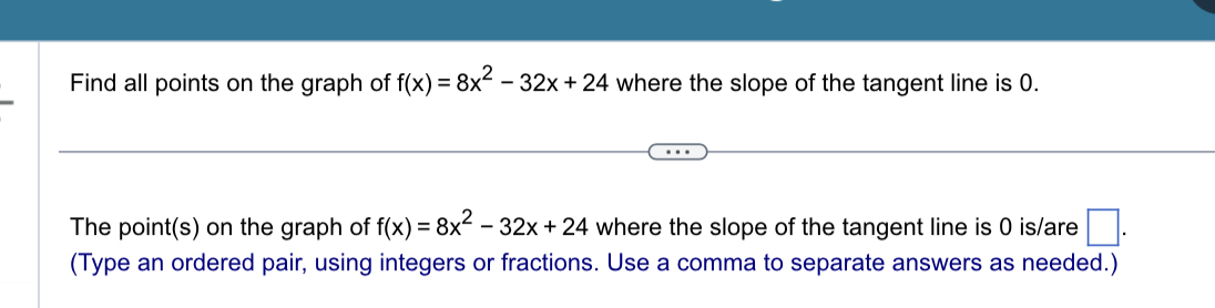 Solved Find all points on the graph of f(x)=8x2-32x+24 | Chegg.com