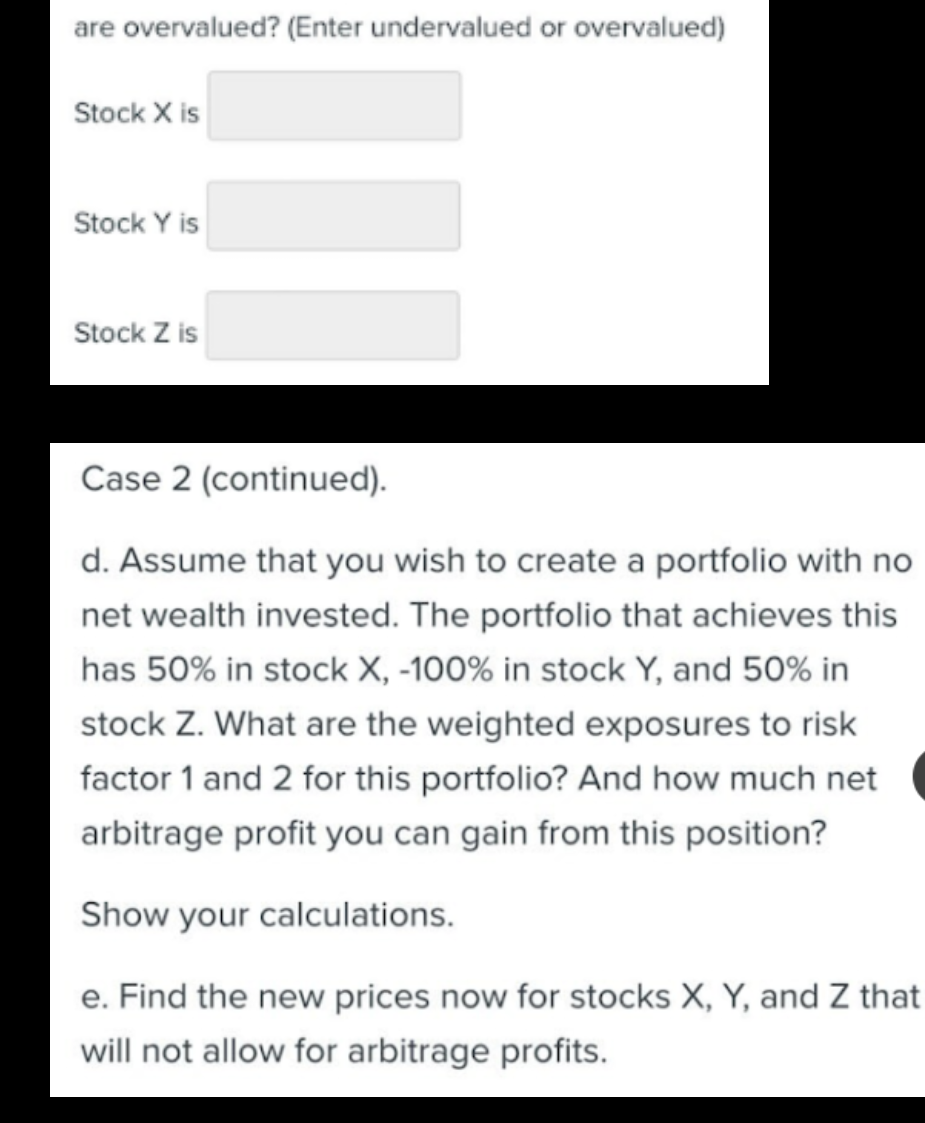 Solved Case 2. Consider the three stocks, stock X, stock Y | Chegg.com