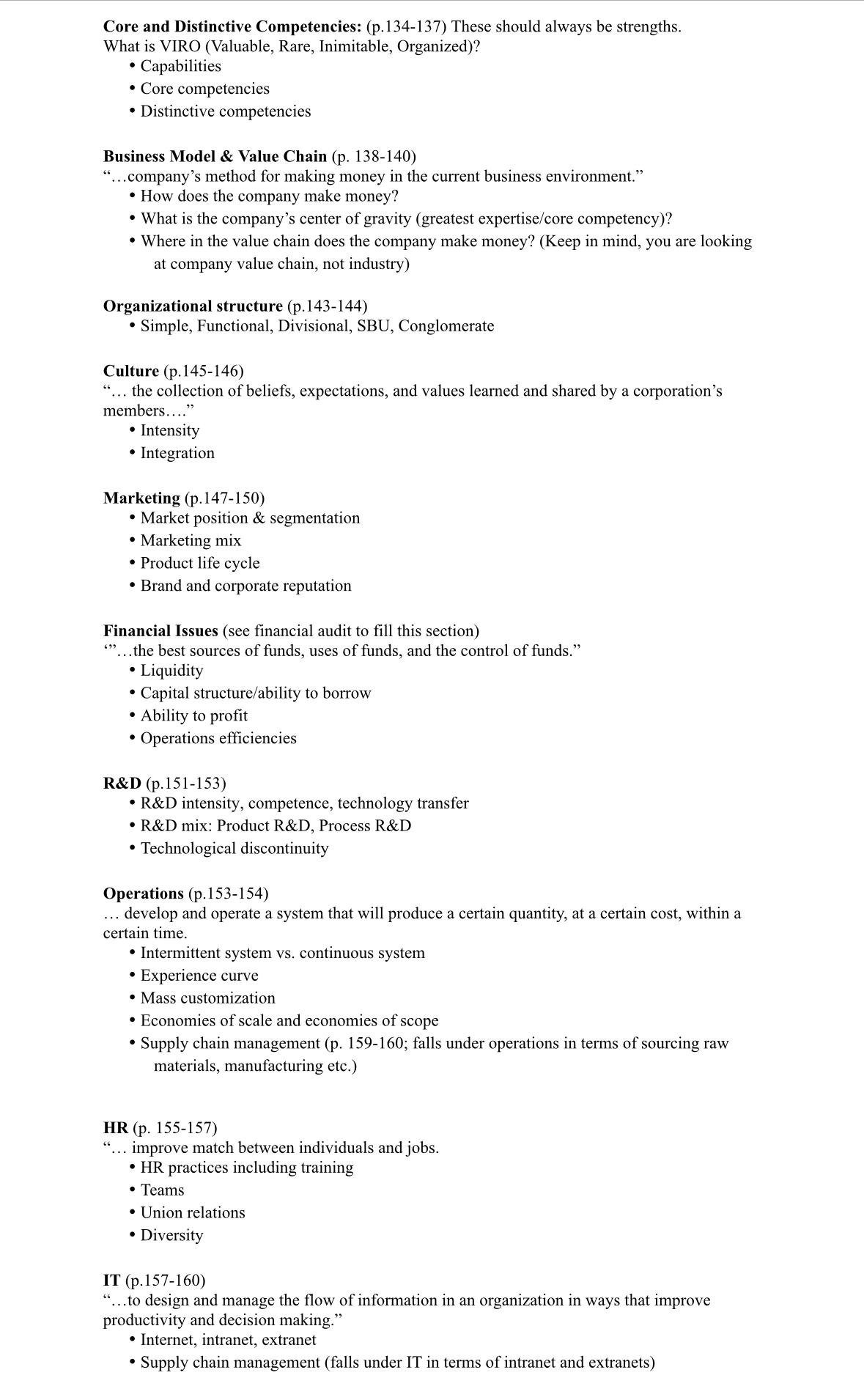 Solved Core and Distinctive Competencies: (p.134-137) ﻿These | Chegg.com