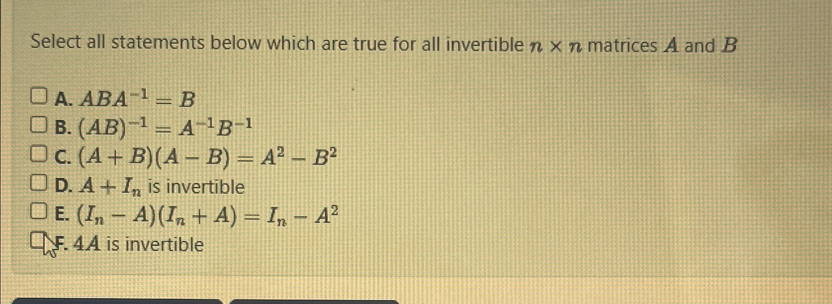Solved Select all statements below which are true for all | Chegg.com