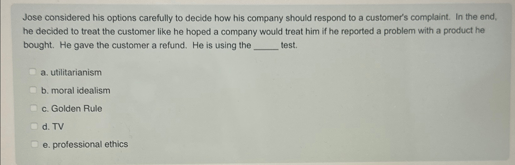 Solved Jose considered his options carefully to decide how | Chegg.com
