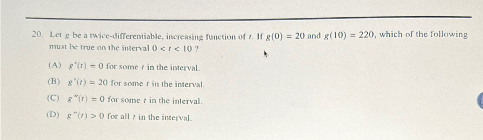 Solved Let g ﻿be a twice-differentiable, increasing function | Chegg.com