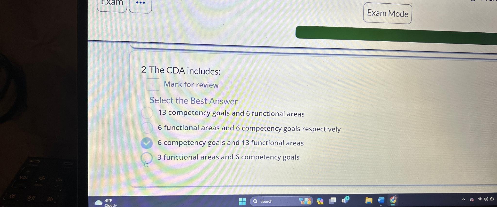 Solved Exam Mode2 ﻿The CDA includes:Mark for reviewSelect | Chegg.com
