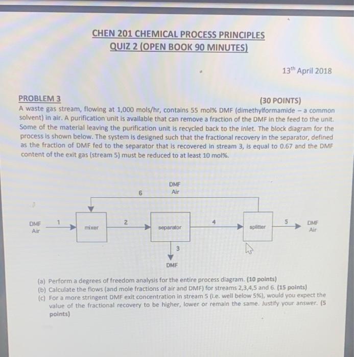 Solved PROBLEM 3 (30 POINTS) A waste gas stream, flowing at | Chegg.com