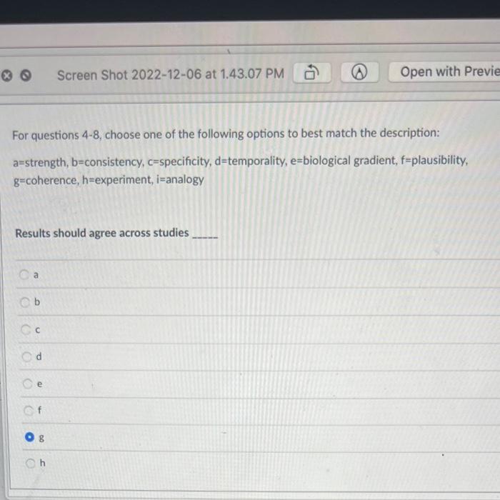 Solved For Questions 4 8 Choose One Of The Following