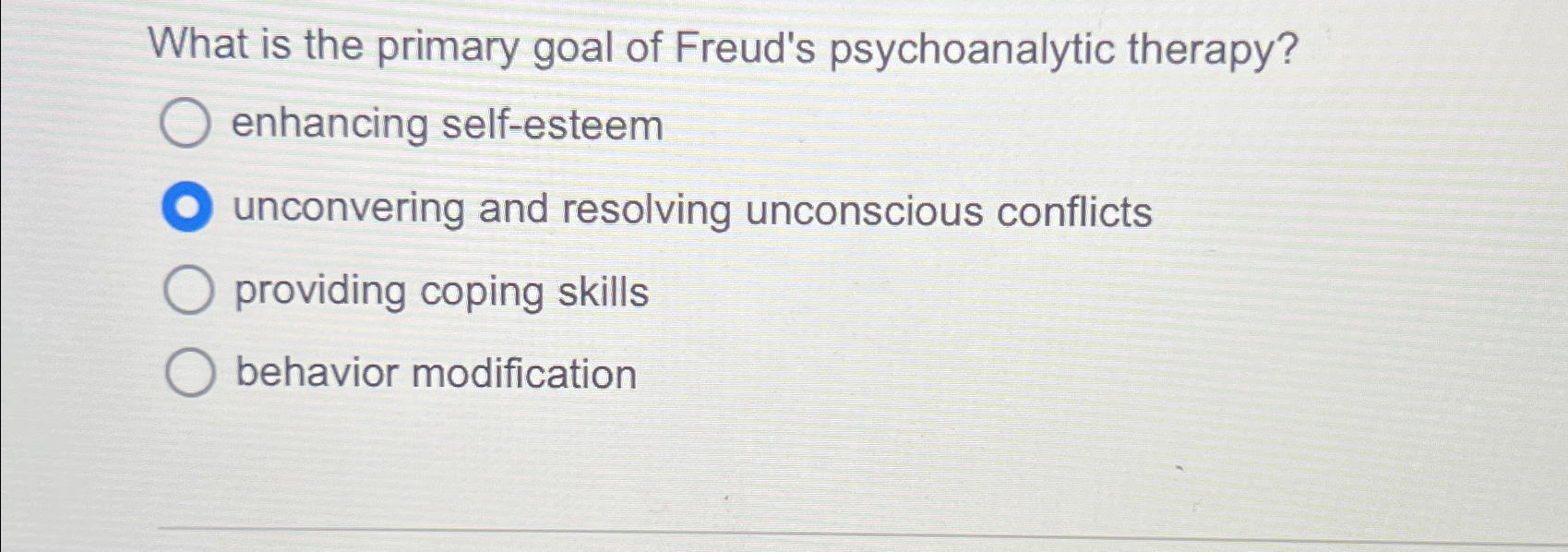 Solved What is the primary goal of Freud's psychoanalytic | Chegg.com