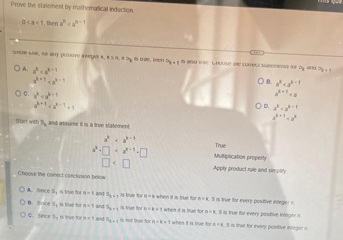 Solved Prove the statement by mathematical induction. 0 | Chegg.com