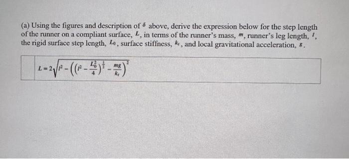 Solved 1. Step length on a compliant surface The figure | Chegg.com