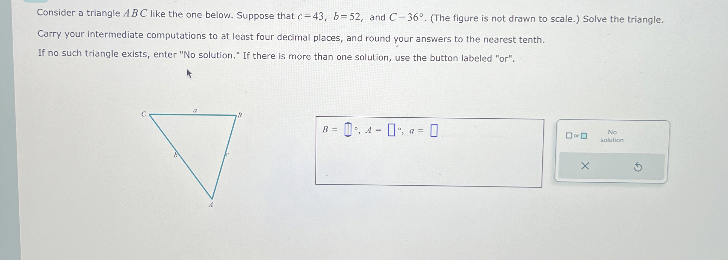 Solved Consider a triangle ABC like the one below. Suppose | Chegg.com