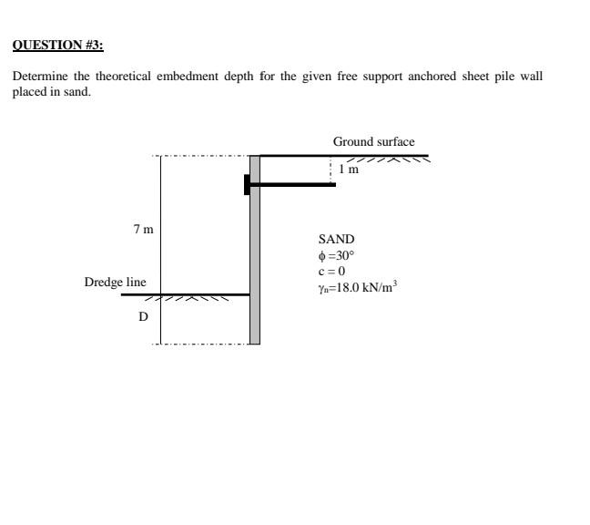 Solved OUESTION \#3: Determine the theoretical embedment | Chegg.com Solved OUESTION \#3: Determine the theoretical embedment | Chegg.com