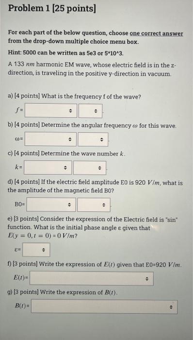 Solved For each part of the below question, choose one | Chegg.com