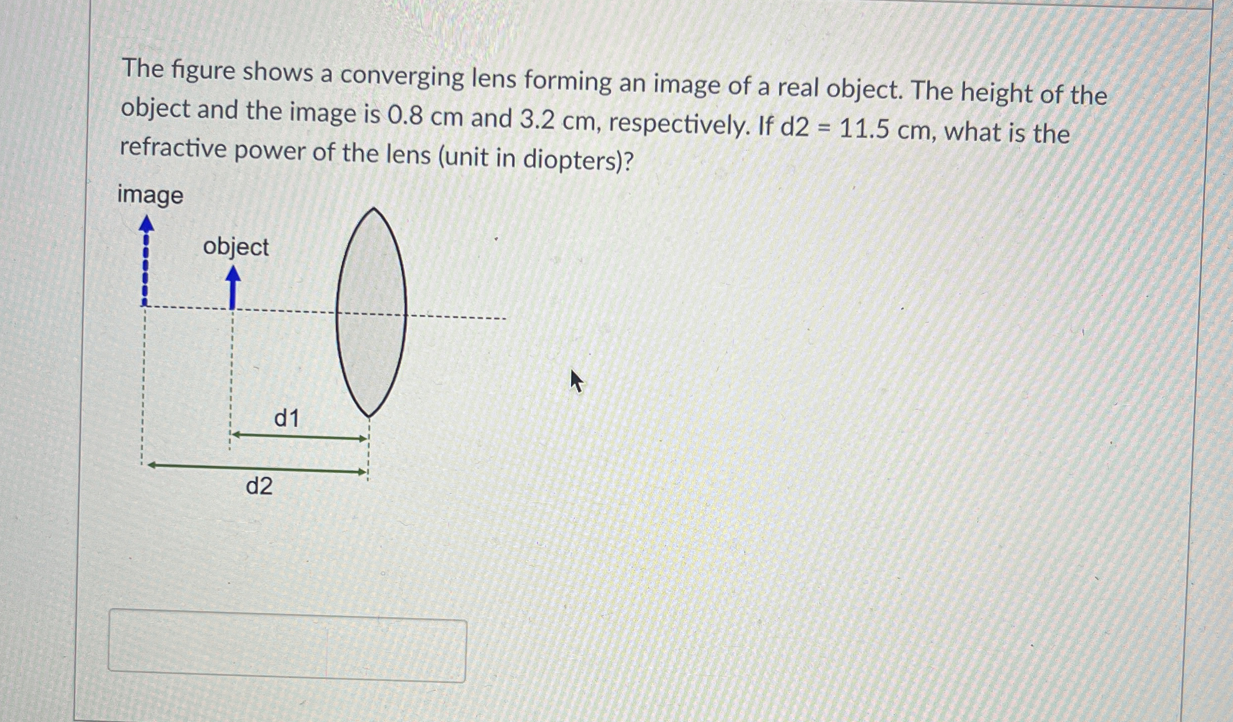 Solved The figure shows a converging lens forming an image | Chegg.com