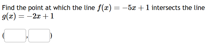 Solved Find the point at ﻿which the line f(x)=-5x+1 | Chegg.com