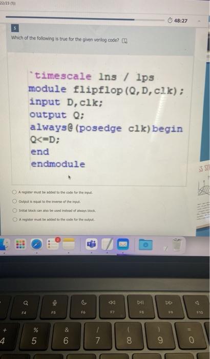Solved Timescale Lns Lps Module Flipflop Q D Clk Input
