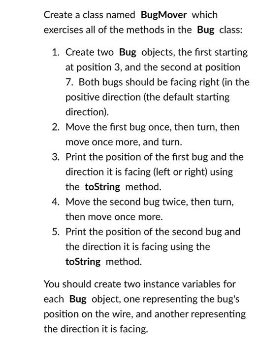Solved Project 2 - Bug on a Wire (10 points) This is a | Chegg.com