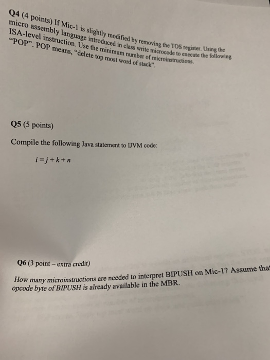 Q4 (4 points) If Mic-1 is slightly modified by | Chegg.com