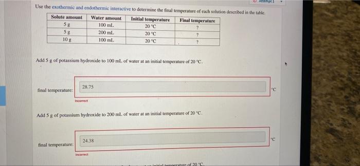 Solved Art Use the exothermic and endothermic interactive to | Chegg.com