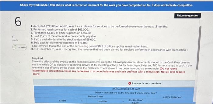 Solved 1. Accepted $19,500 on Aptil 1, Year 1, as a retainer | Chegg.com