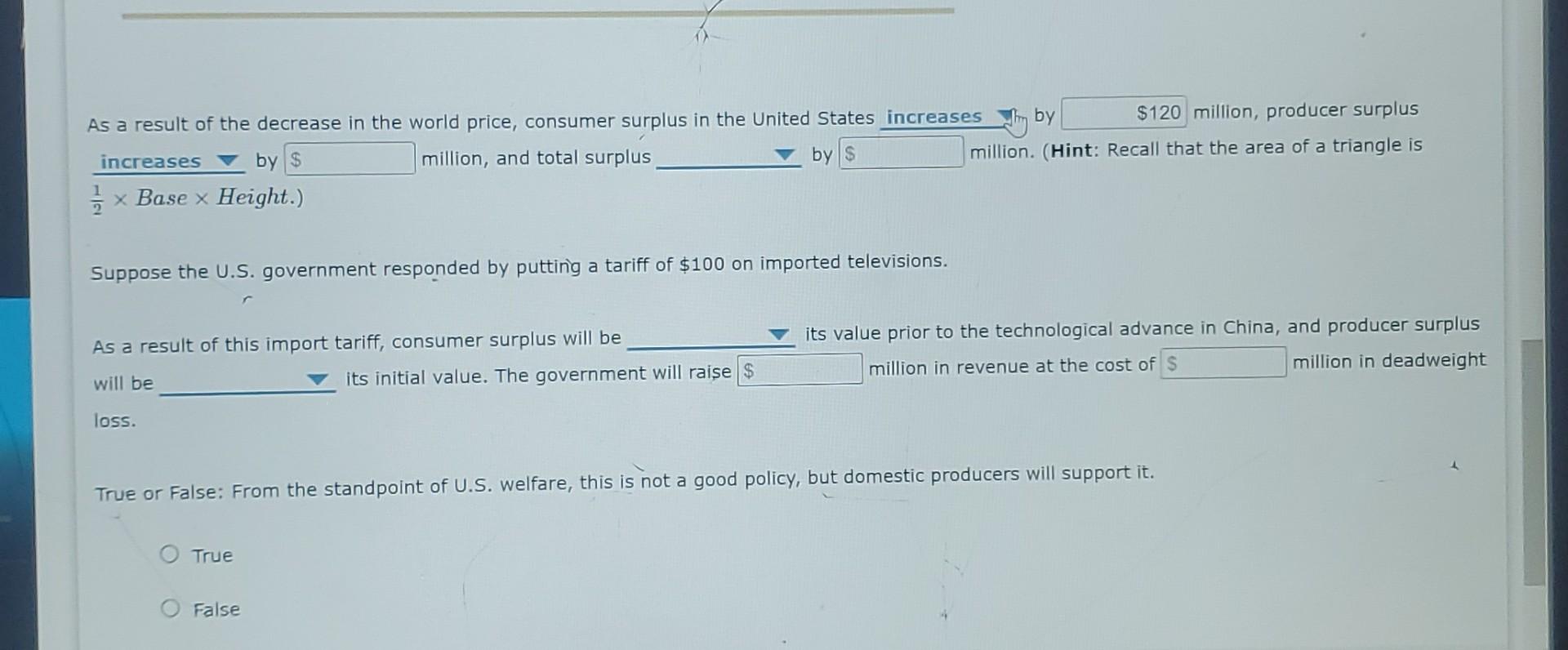 As a result of the decrease in the world price, | Chegg.com