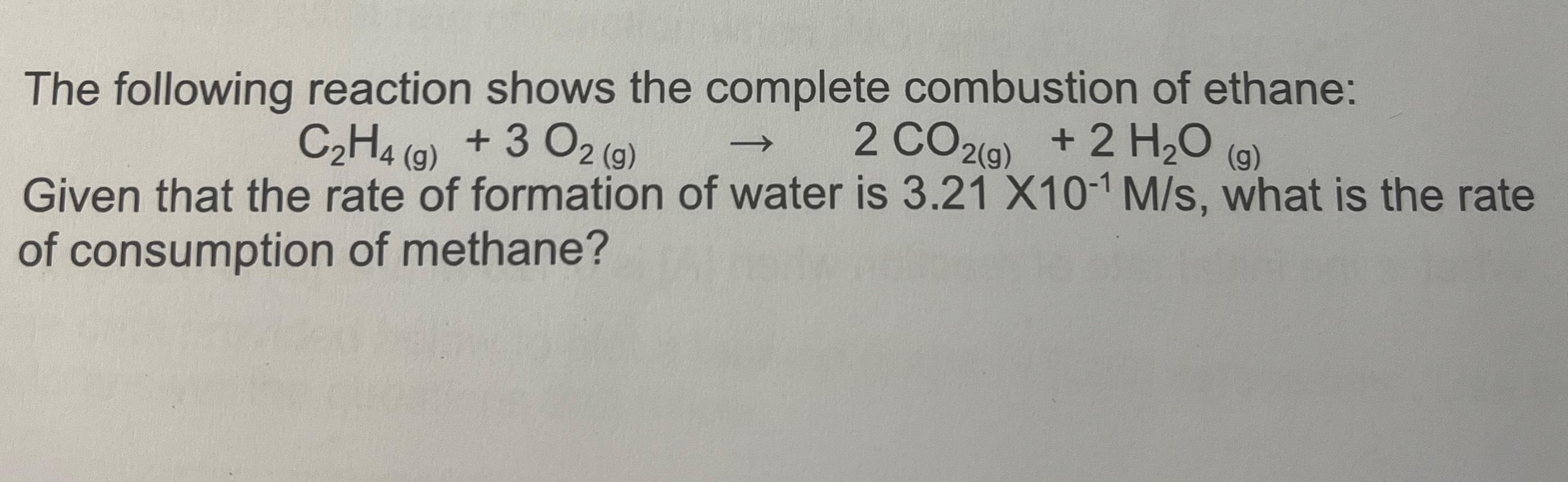 Solved The following reaction shows the complete combustion | Chegg.com