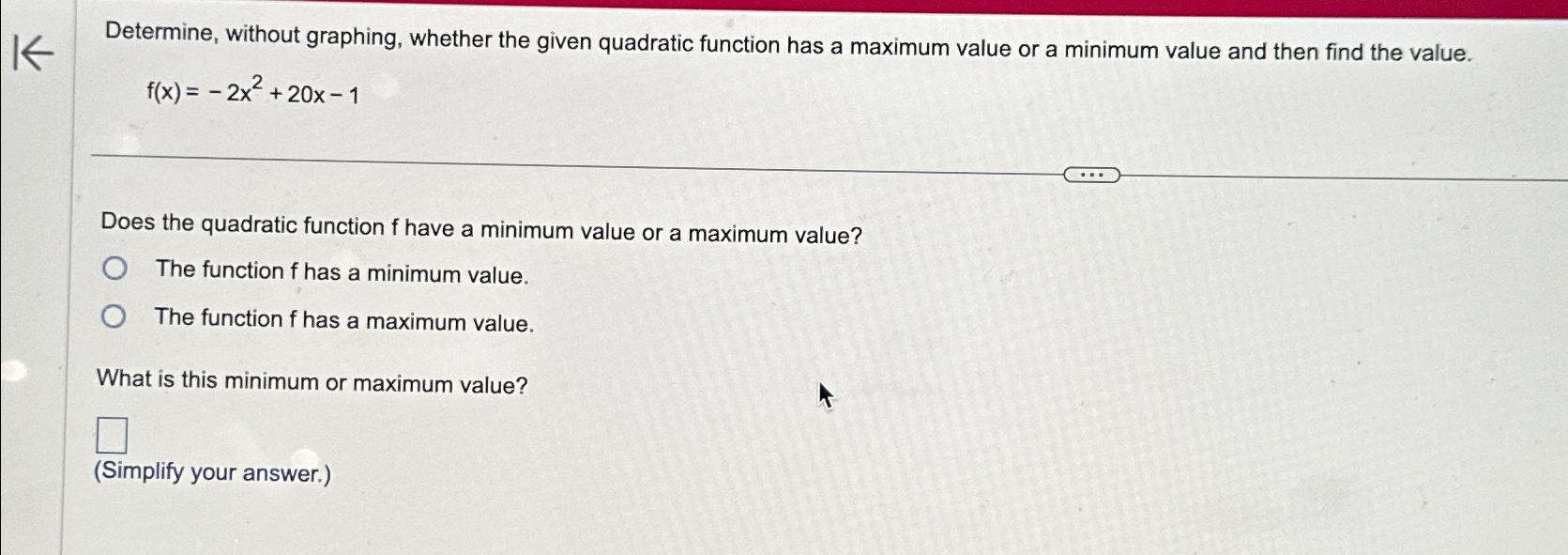 Solved Determine, without graphing, whether the given | Chegg.com