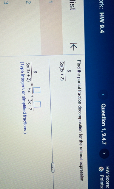 Solved HW 9.4Question 1, 9.4.7HW Score:Points:Find the | Chegg.com