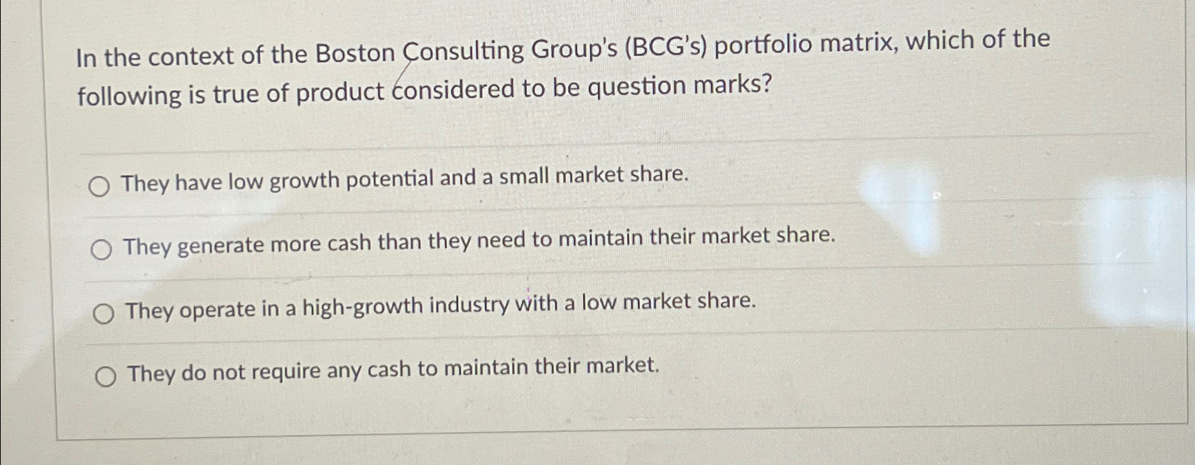 Solved In the context of the Boston Consulting Group's | Chegg.com
