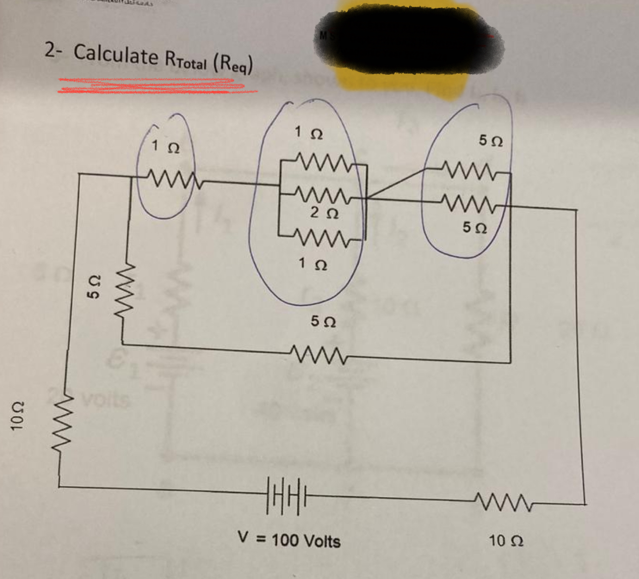Solved 2- ﻿Calculate RTotal (Req ) | Chegg.com