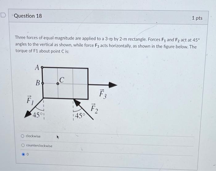 Solved Question 18 Three forces of equal magnitude are | Chegg.com
