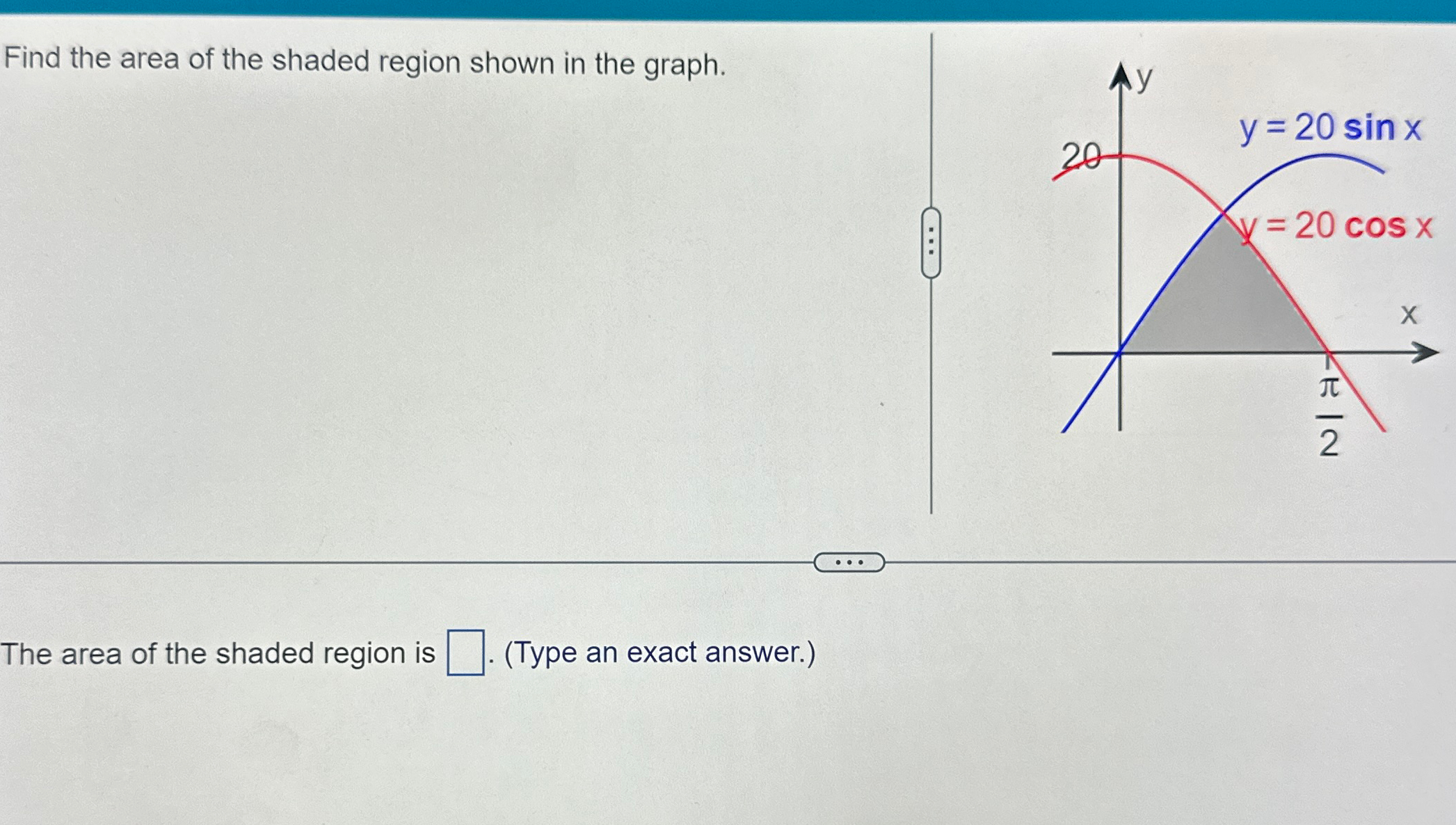 Solved Find the area of the shaded region shown in the | Chegg.com