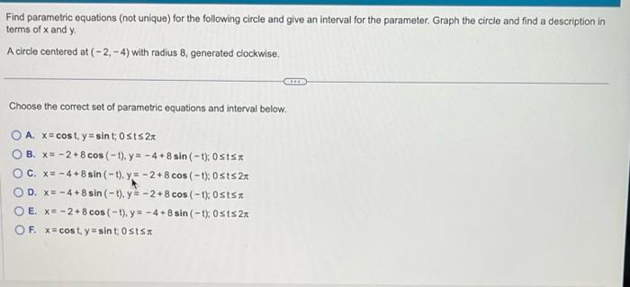 Solved Find parametric equations (not unique) for the | Chegg.com