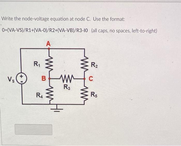 Solved Write the node-voltage equation at node C. Use the | Chegg.com